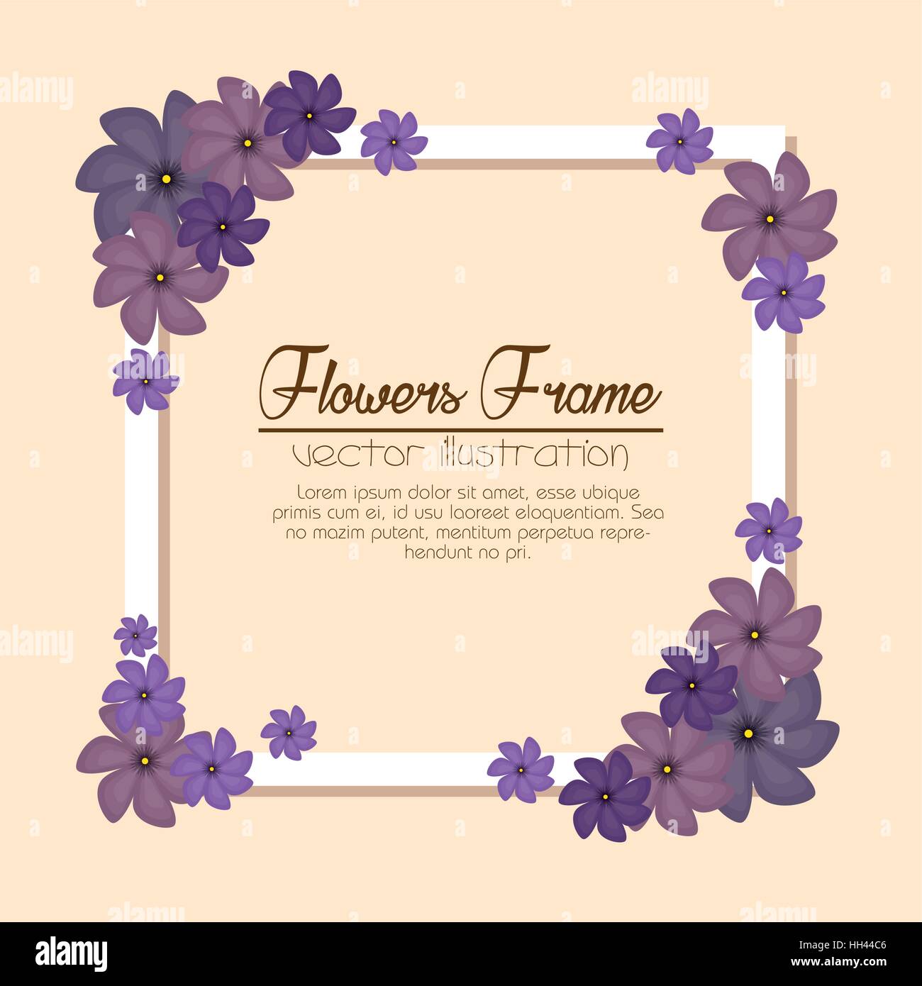 cute flowers frame background vector illustration design Stock Vector ...