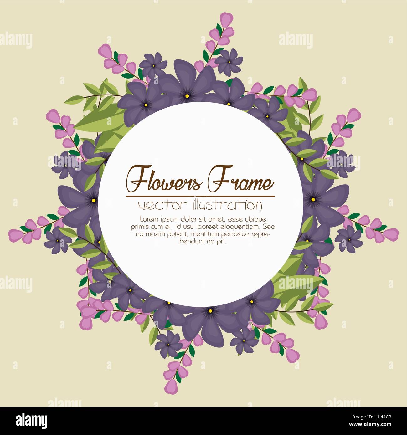 cute flowers frame background vector illustration design Stock Vector ...