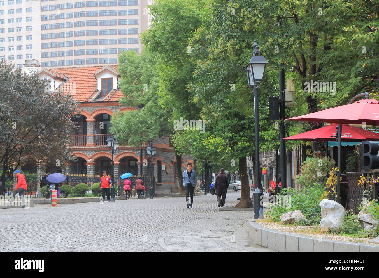 People visit historic street in Hongkou District in Shanghai China ...
