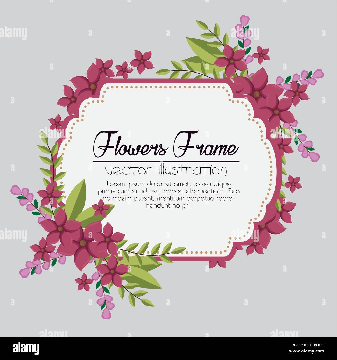 cute flowers frame background vector illustration design Stock Vector ...