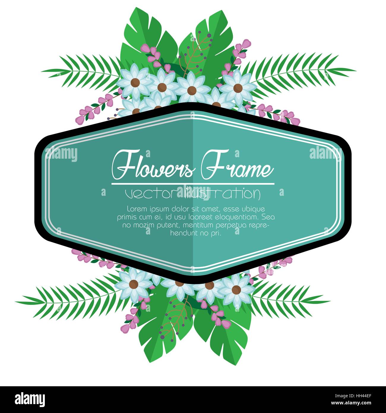 cute flowers frame background vector illustration design Stock Vector ...