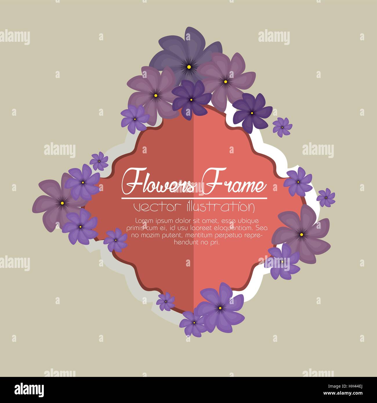 cute flowers frame background vector illustration design Stock Vector ...
