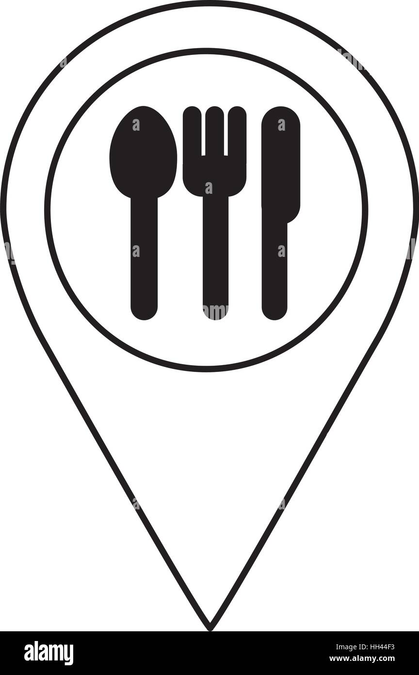 restaurant location traffic signal information icon vector illustration ...