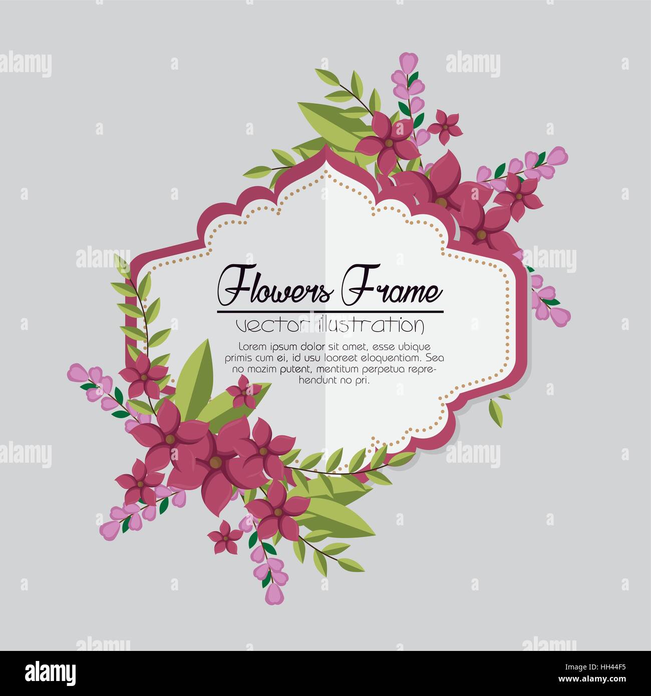 cute flowers frame background vector illustration design Stock Vector ...