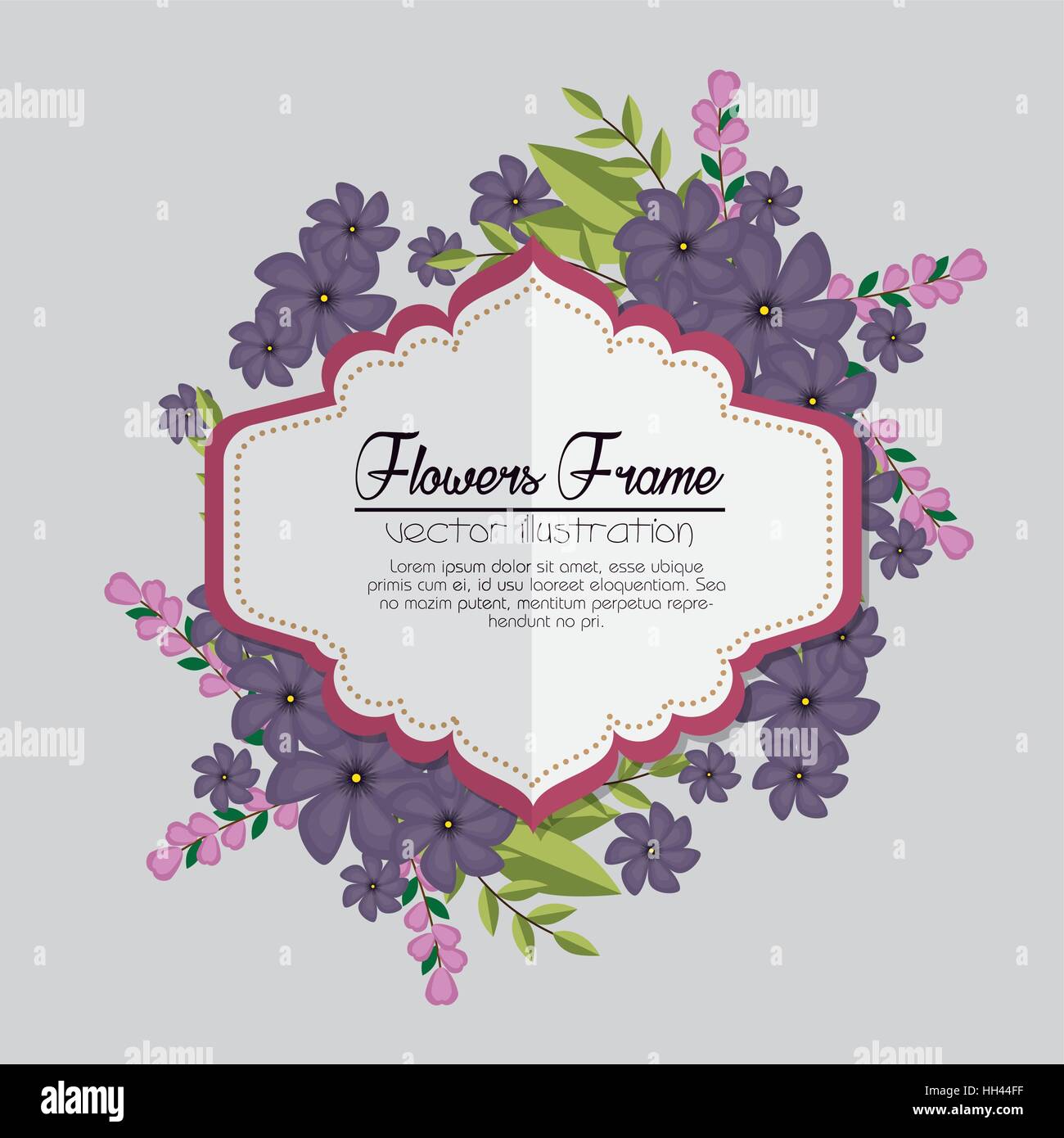 cute flowers frame background vector illustration design Stock Vector ...