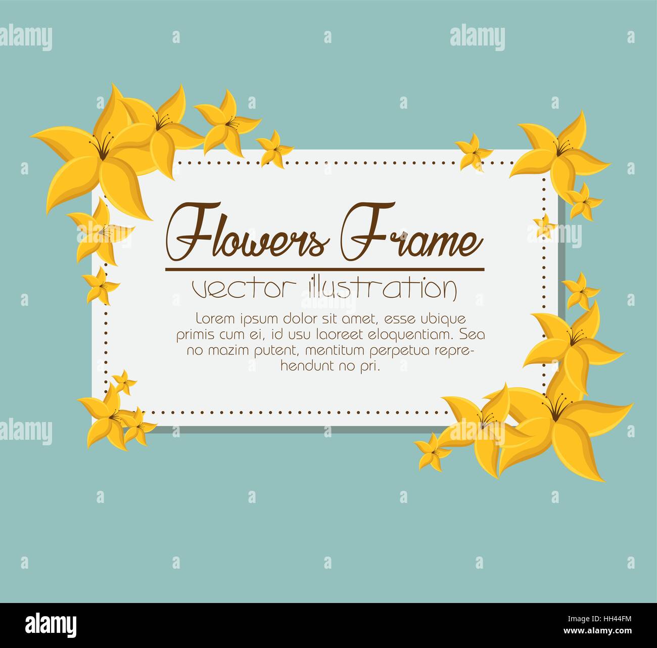 cute flowers frame background vector illustration design Stock Vector ...