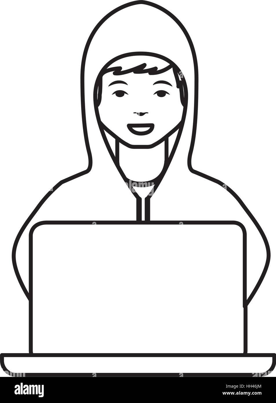 hacker avatar character isolated icon vector illustration design Stock ...