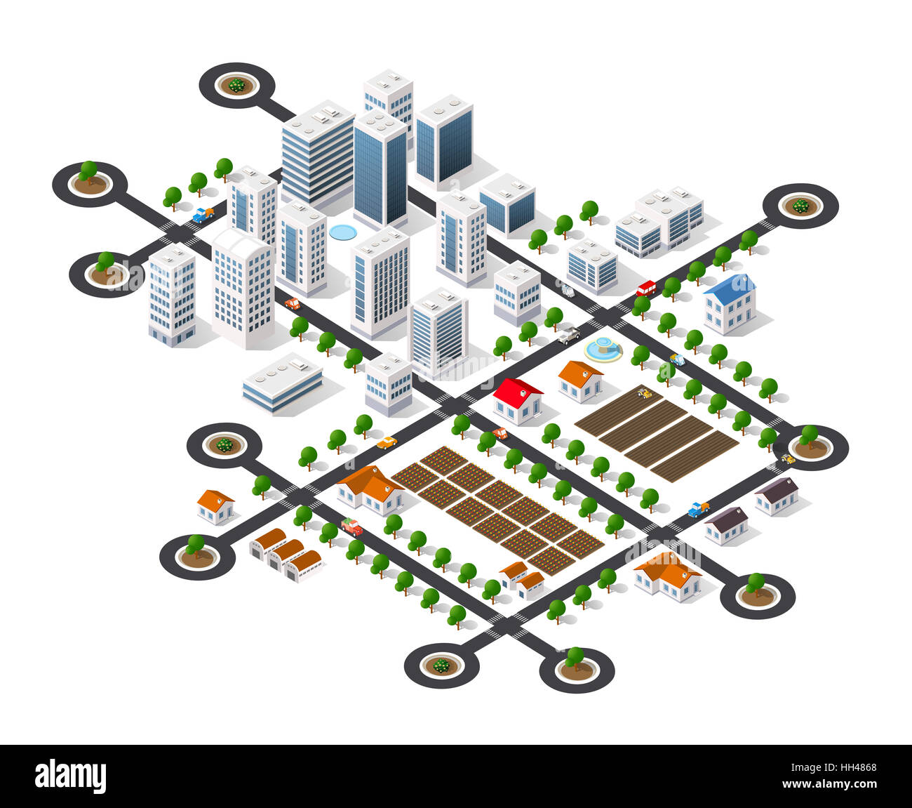 3d perspective street map illustration hi-res stock photography and ...