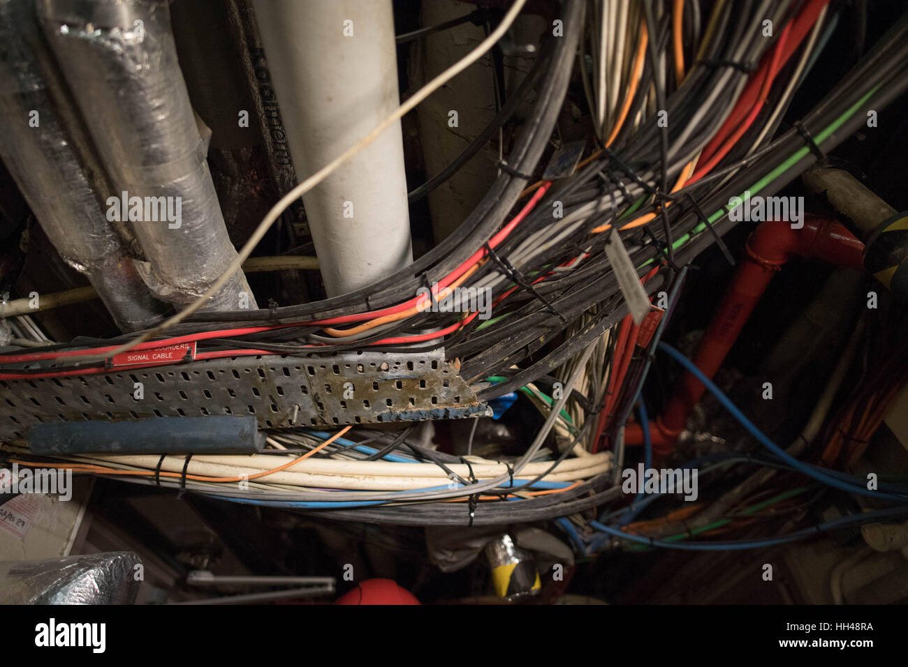 A tangle of wires and cables in the underbelly of the Palace of ...