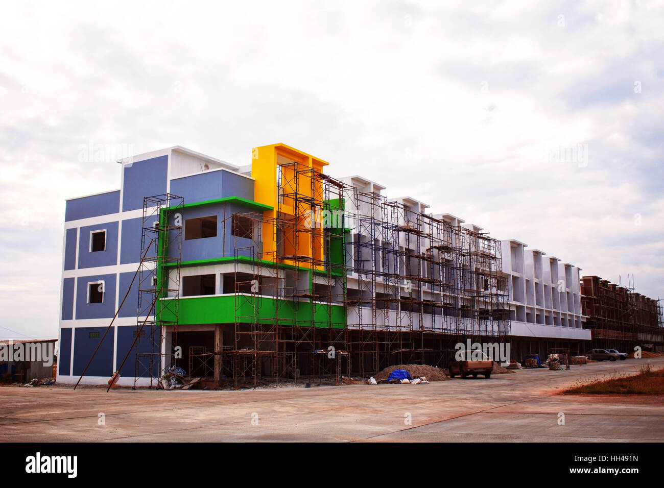 Construction of buildings with the sky during a day Stock Photo - Alamy