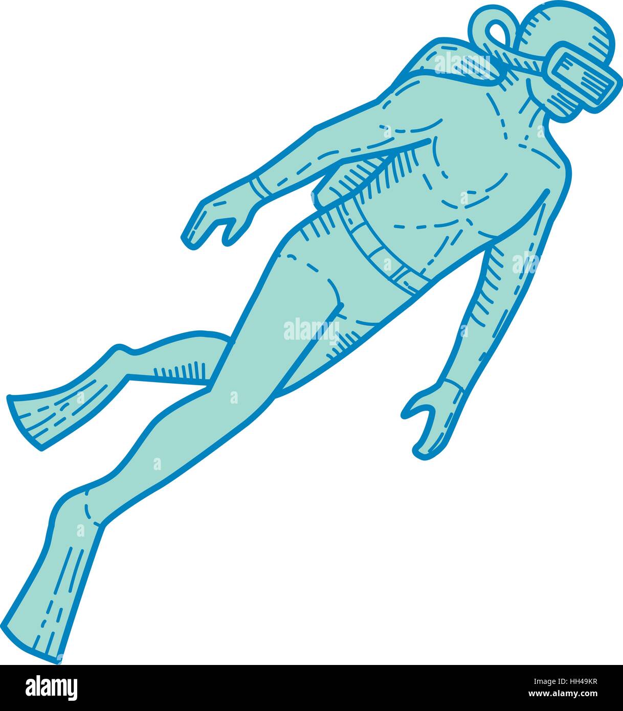Scuba diver drawing hi-res stock photography and images - Alamy