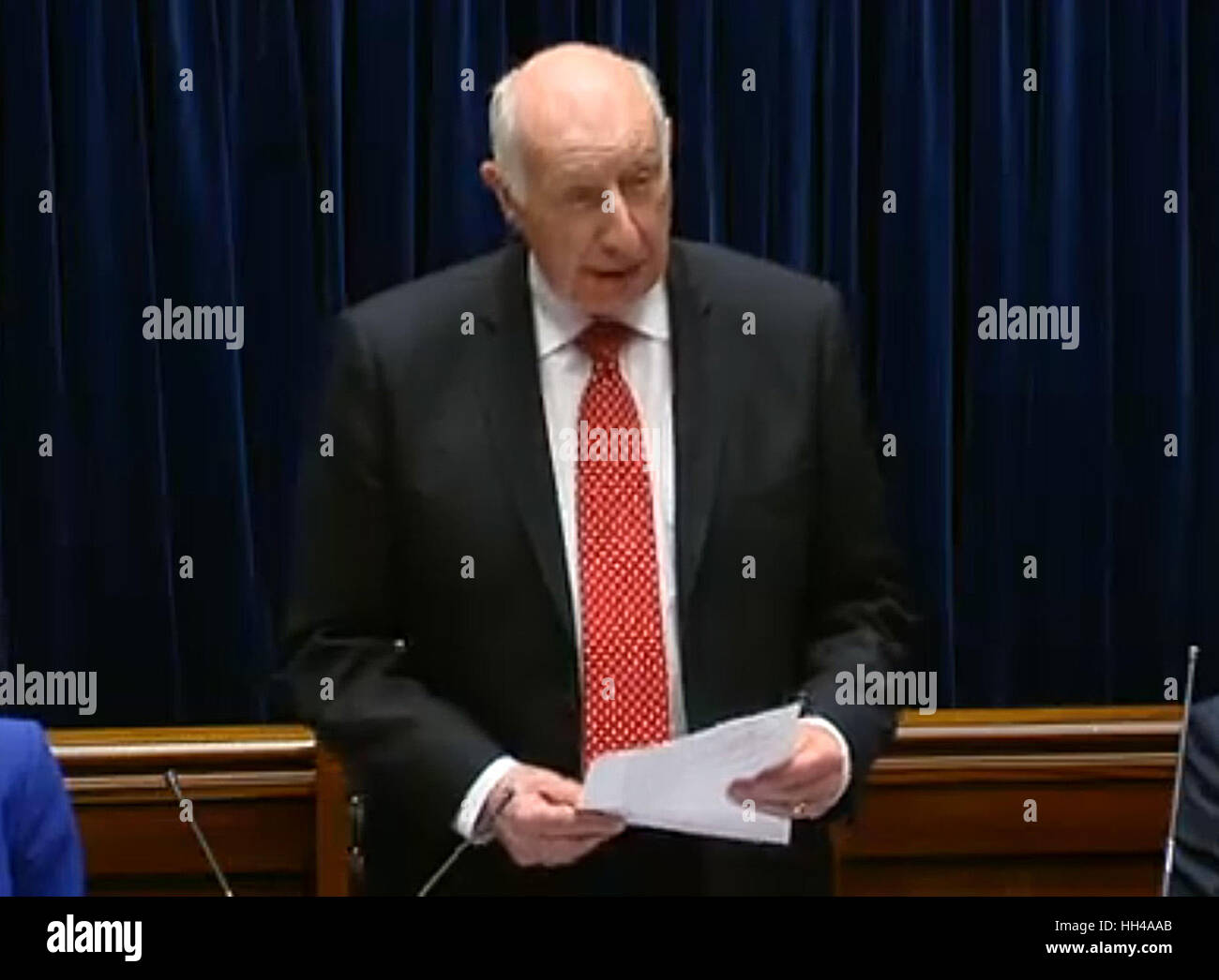 Video grab taken from the Northern Ireland Assembly of Speaker Robin ...