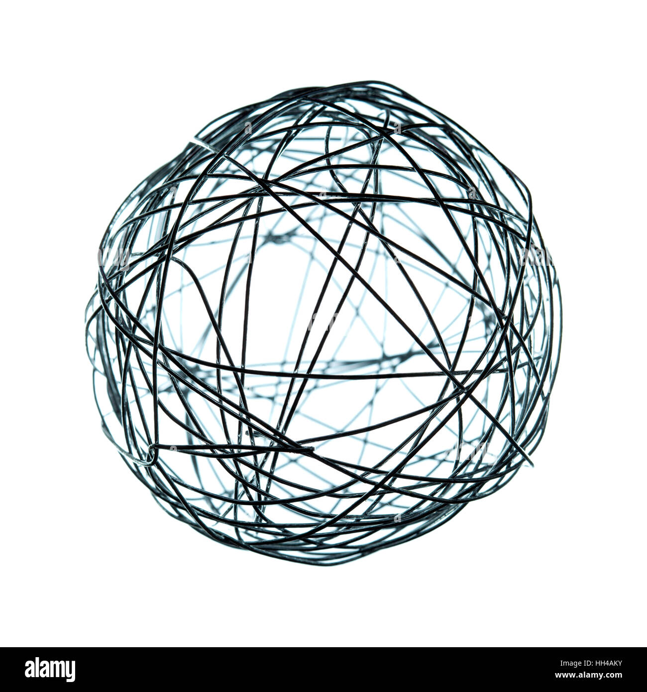 wire sphere decoration isolated on white background Stock Photo - Alamy