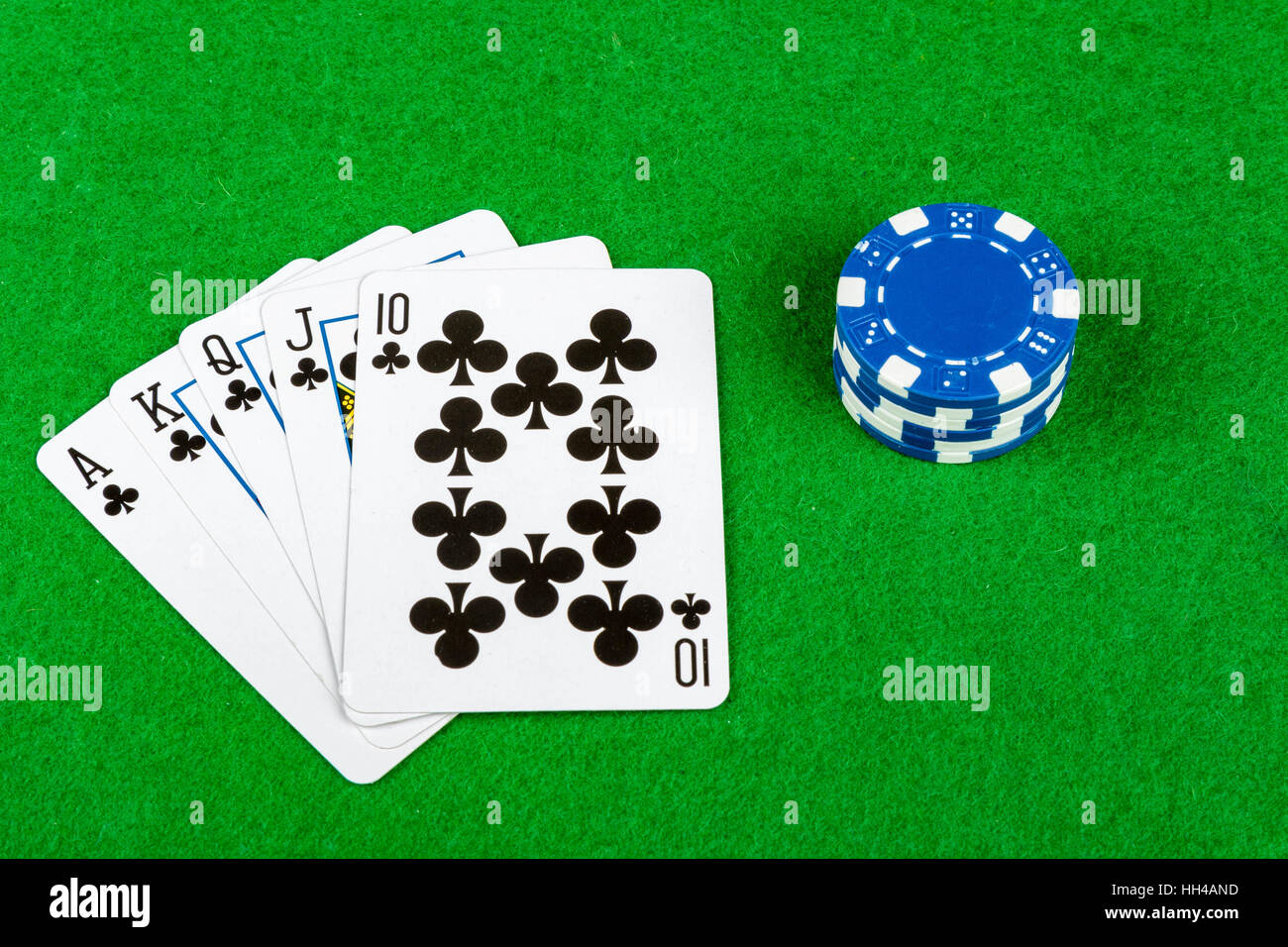Clubs royal flush hi-res stock photography and images - Alamy