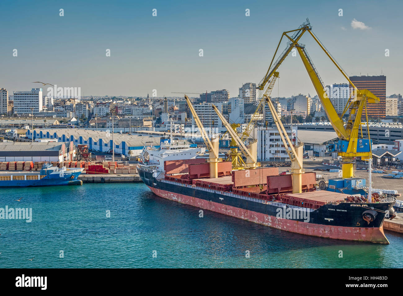 Container Port Of Casablanca Morocco North Africa Stock Photo ...
