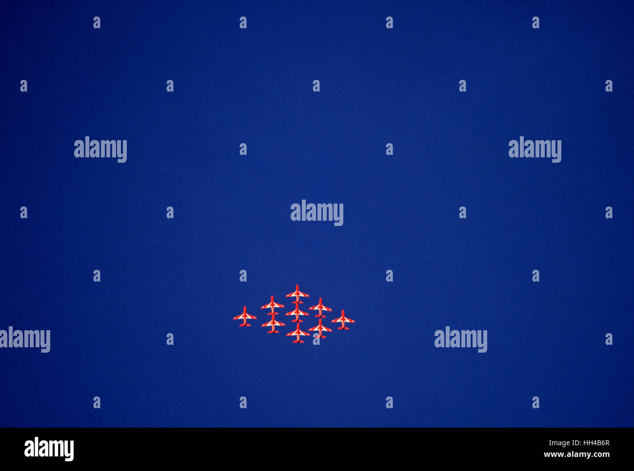 Red Arrows in formation, England, UK Stock Photo - Alamy