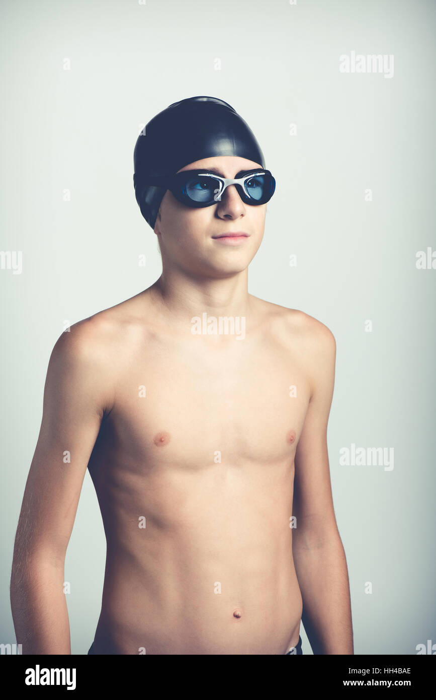 male young swimmer studio shoot Stock Photo - Alamy
