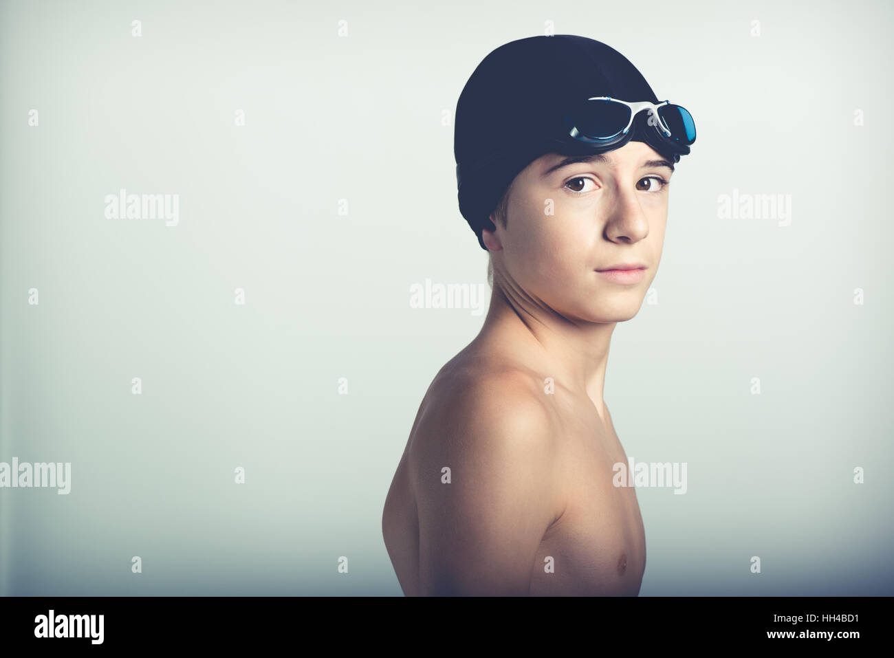 male young swimmer studio shoot Stock Photo - Alamy