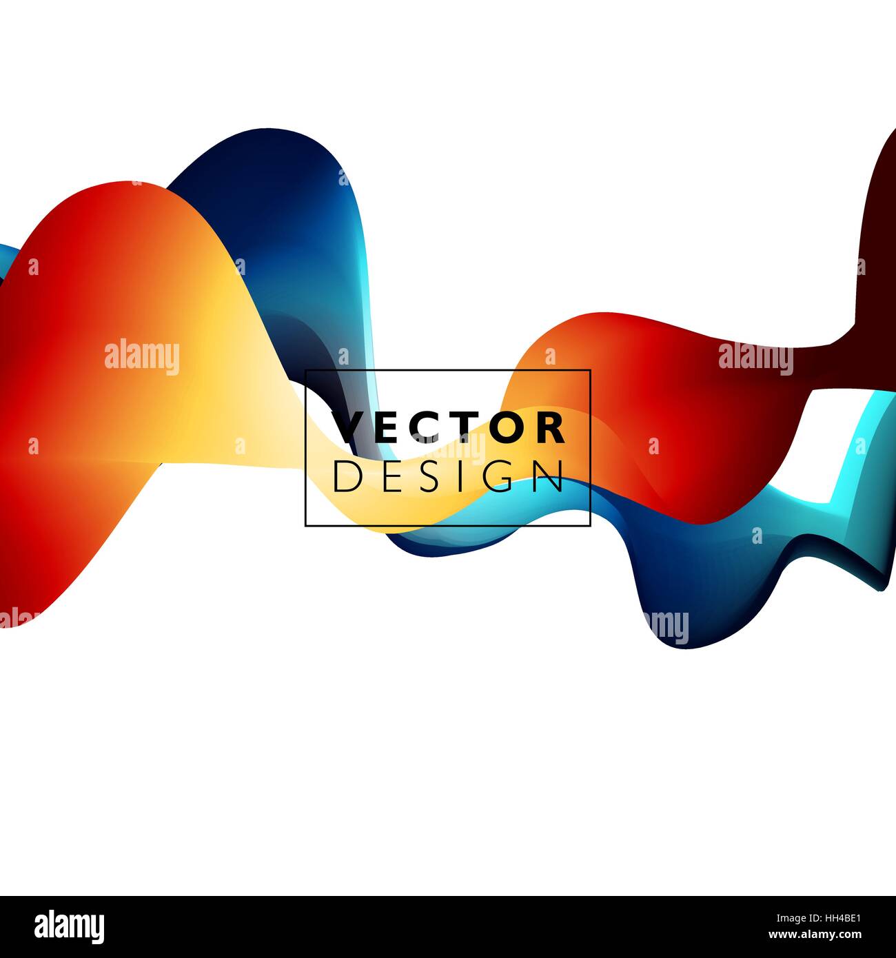 Abstract Smooth Color Wave Vector Curve Flow Orange And Blue Motion