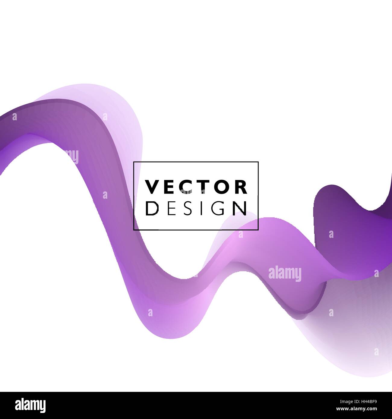 Abstract smooth color wave vector. Curve flow purple motion ...
