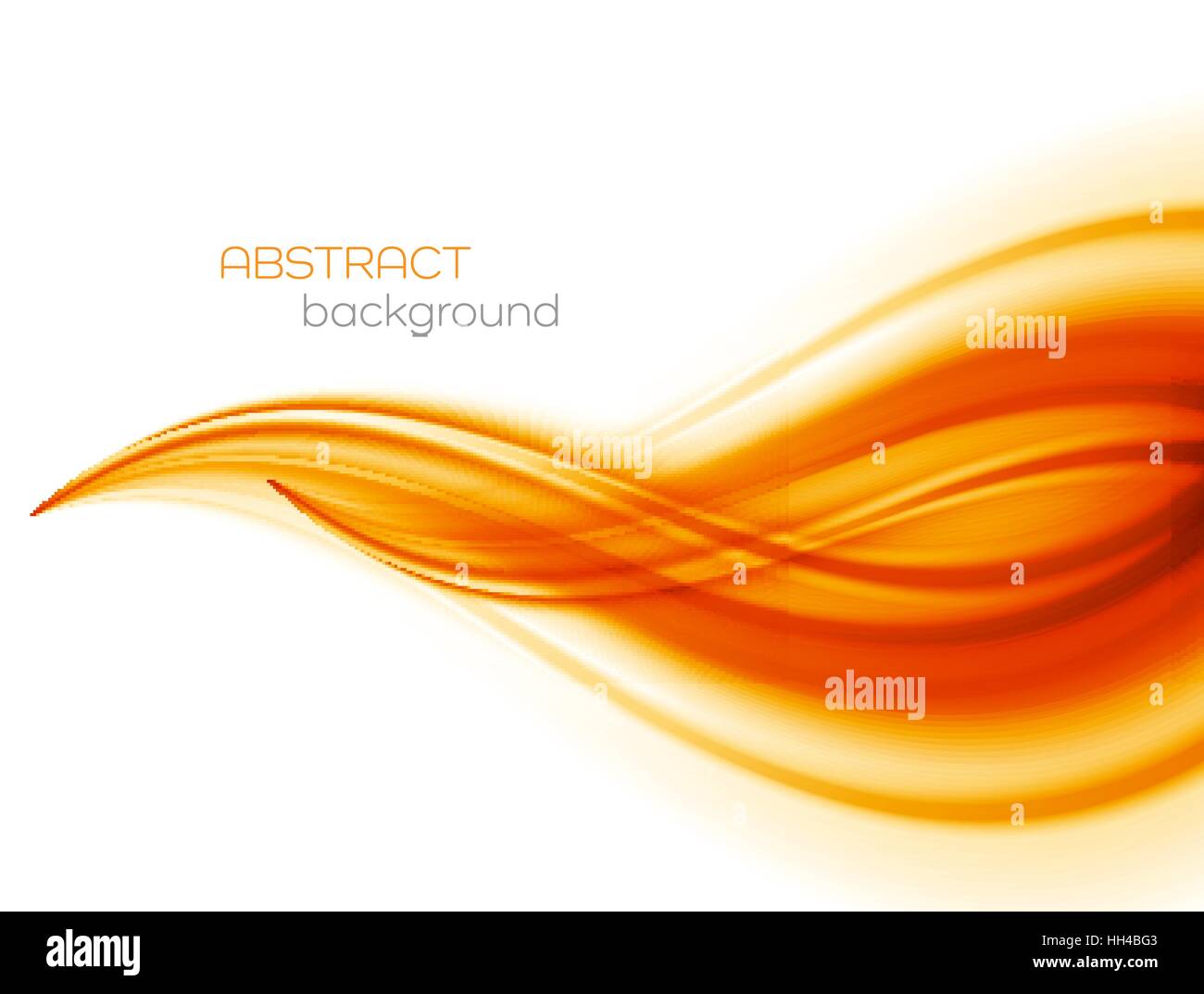 Abstract orange color wave design element. Abstract smooth color wavy vector. Curve flow orange ...