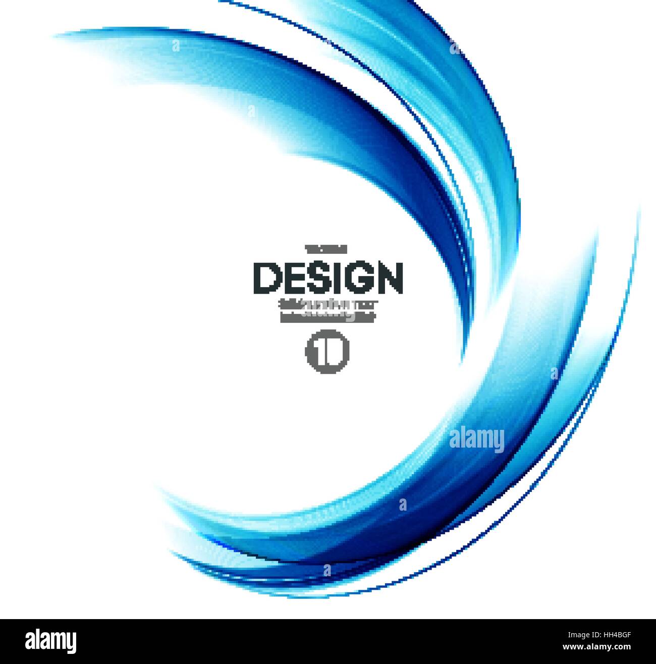 Abstract vector background, blue transparent waved lines for brochure ...