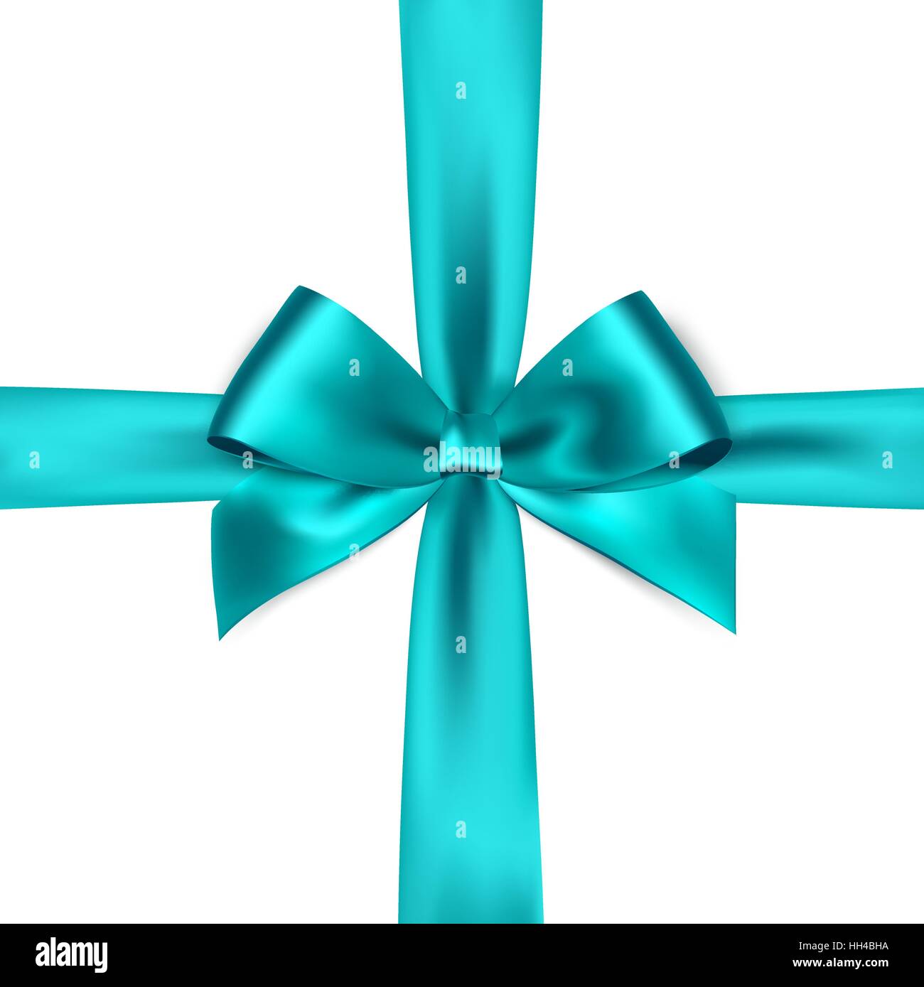 Shiny blue satin ribbon on white background. Vector blue bow. Blue bow ...