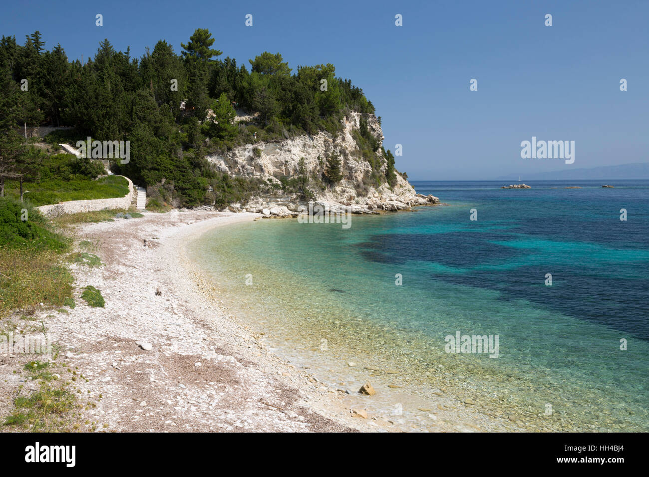 Kipos beach on east coast, Paxos, Ionian Islands, Greek Islands, Greece ...