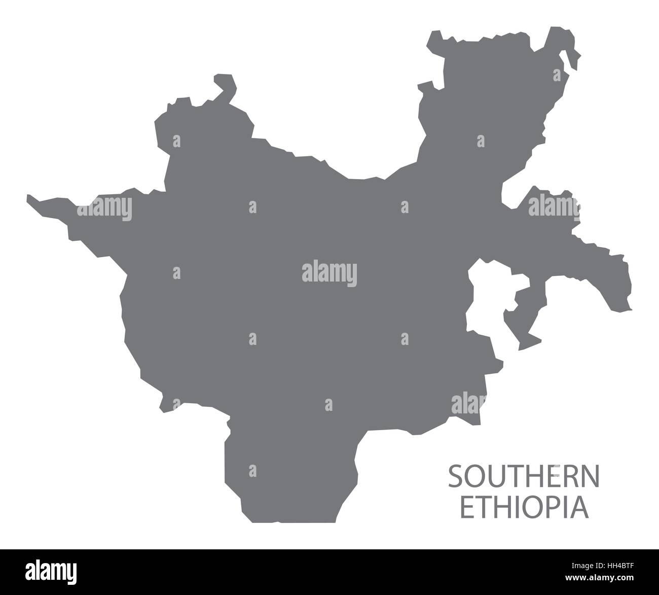 Southern Ethiopia Map in grey Stock Vector Image & Art - Alamy