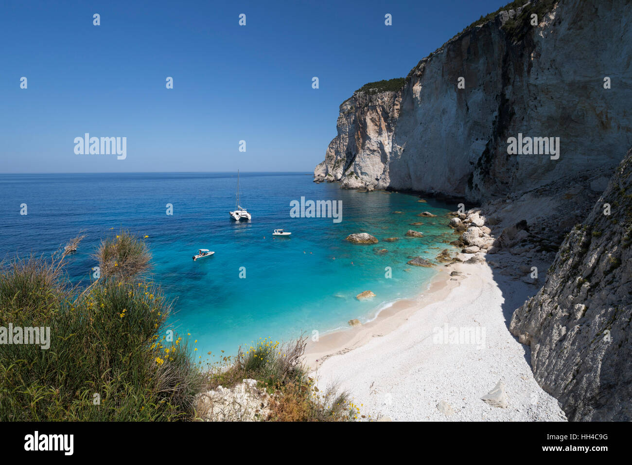 Erimitis beach on west coast, Paxos, Ionian Islands, Greek Islands ...