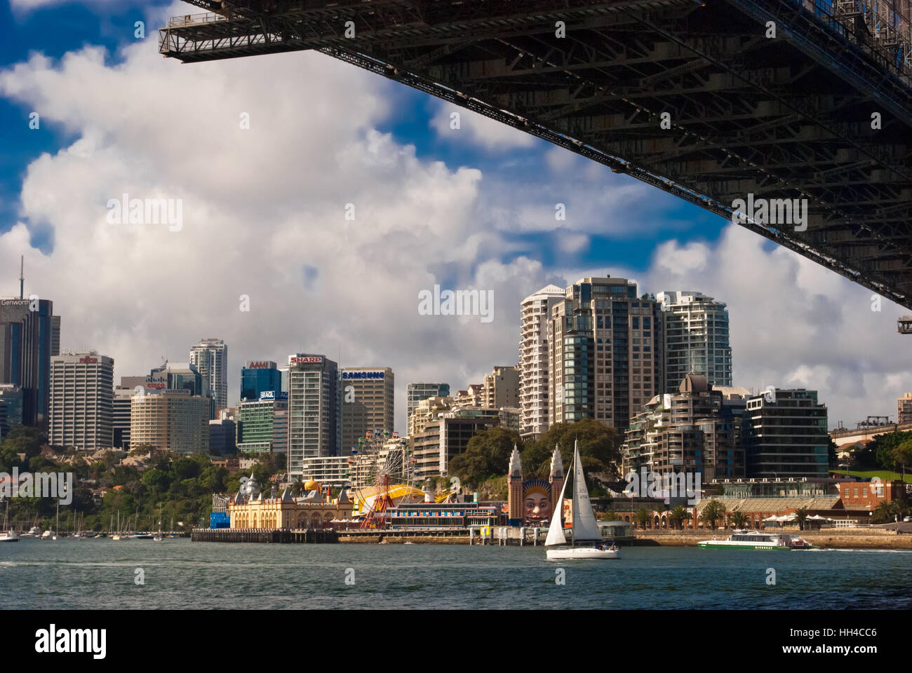 Sydney Luna Park view from Harbour Bridge Stock Photo - Alamy