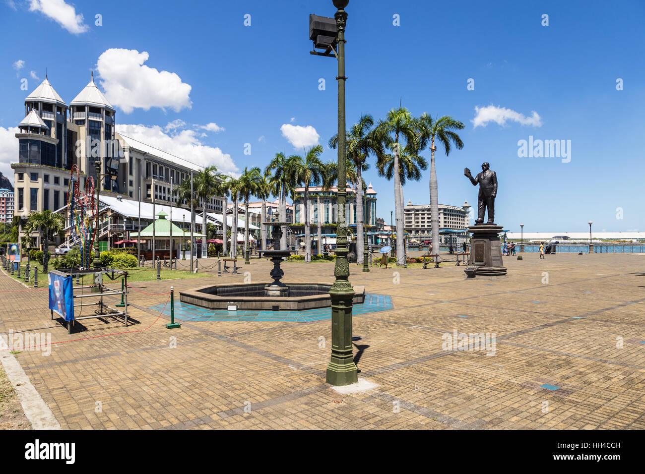 Port Louis waterfront promenade in Mauritius capital city on a sunny ...