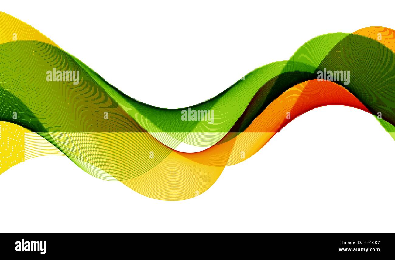 Colorful Vector Wavy Lines Abstract Background Green And Orange Wave Stock Vector Image And Art