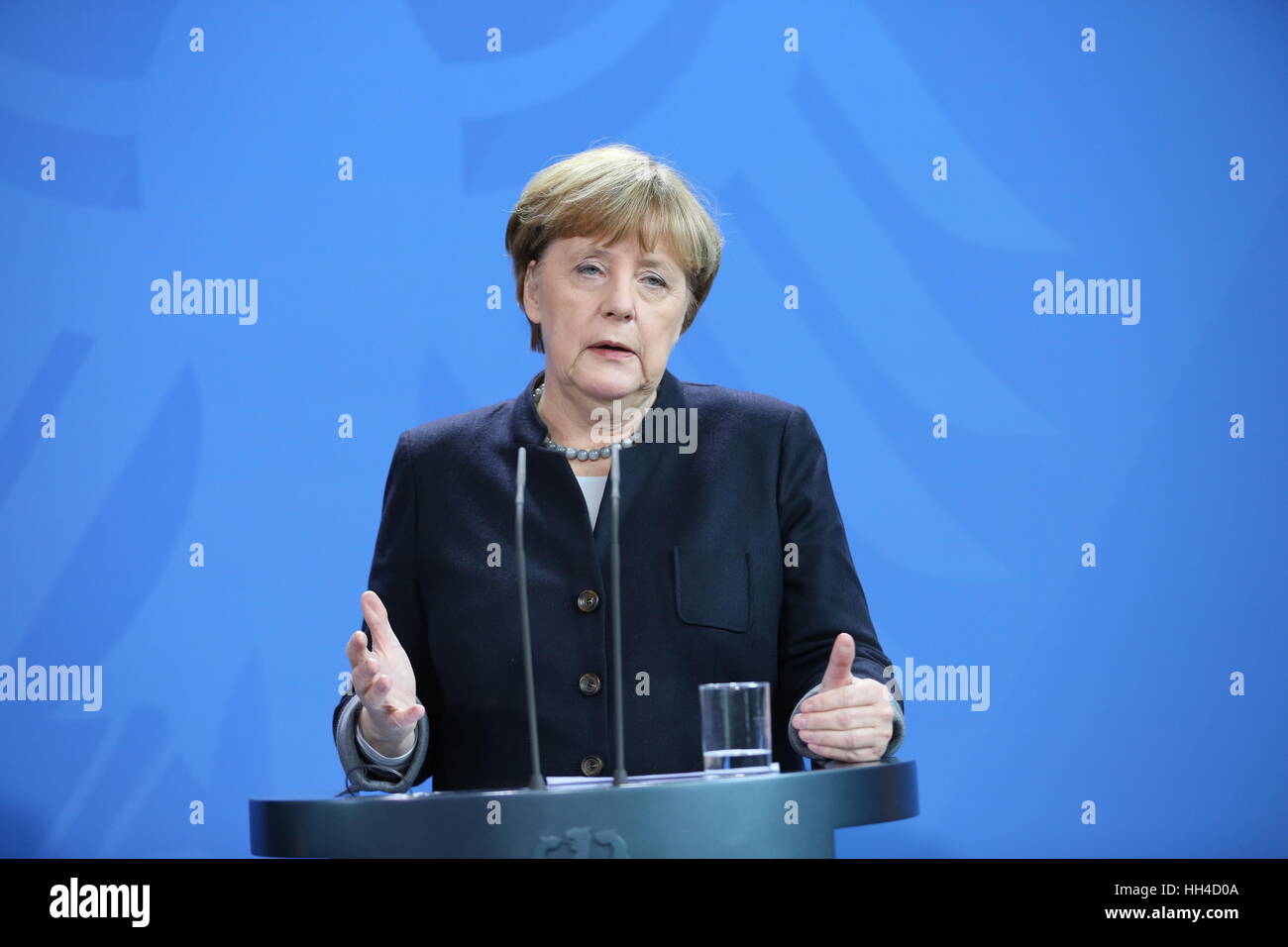 Berlin, Germany. 16th Jan, 2017. The photo shows Chancellor Angela ...