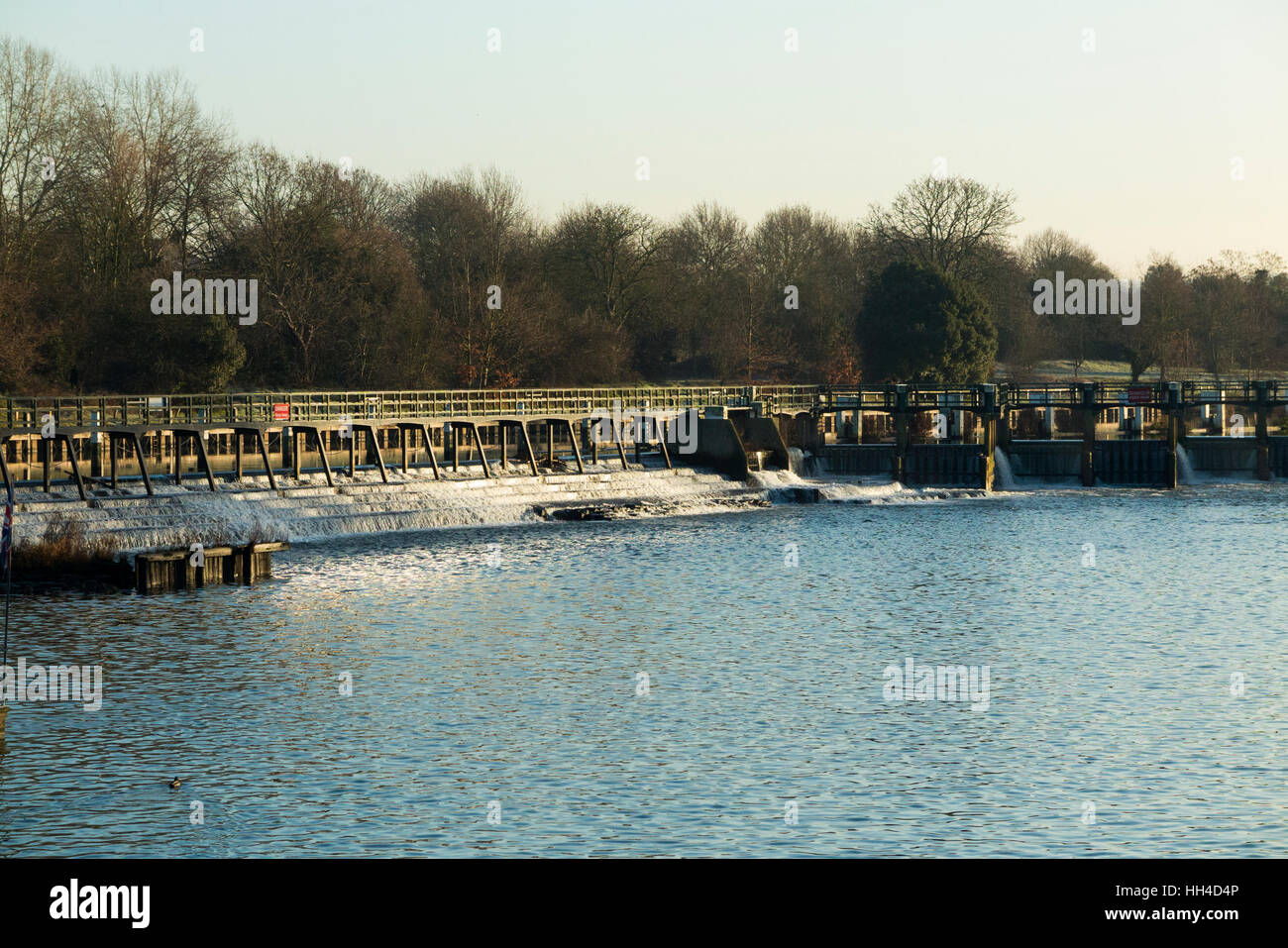 Weir on the River Thames in England at Ham in south west London – part ...