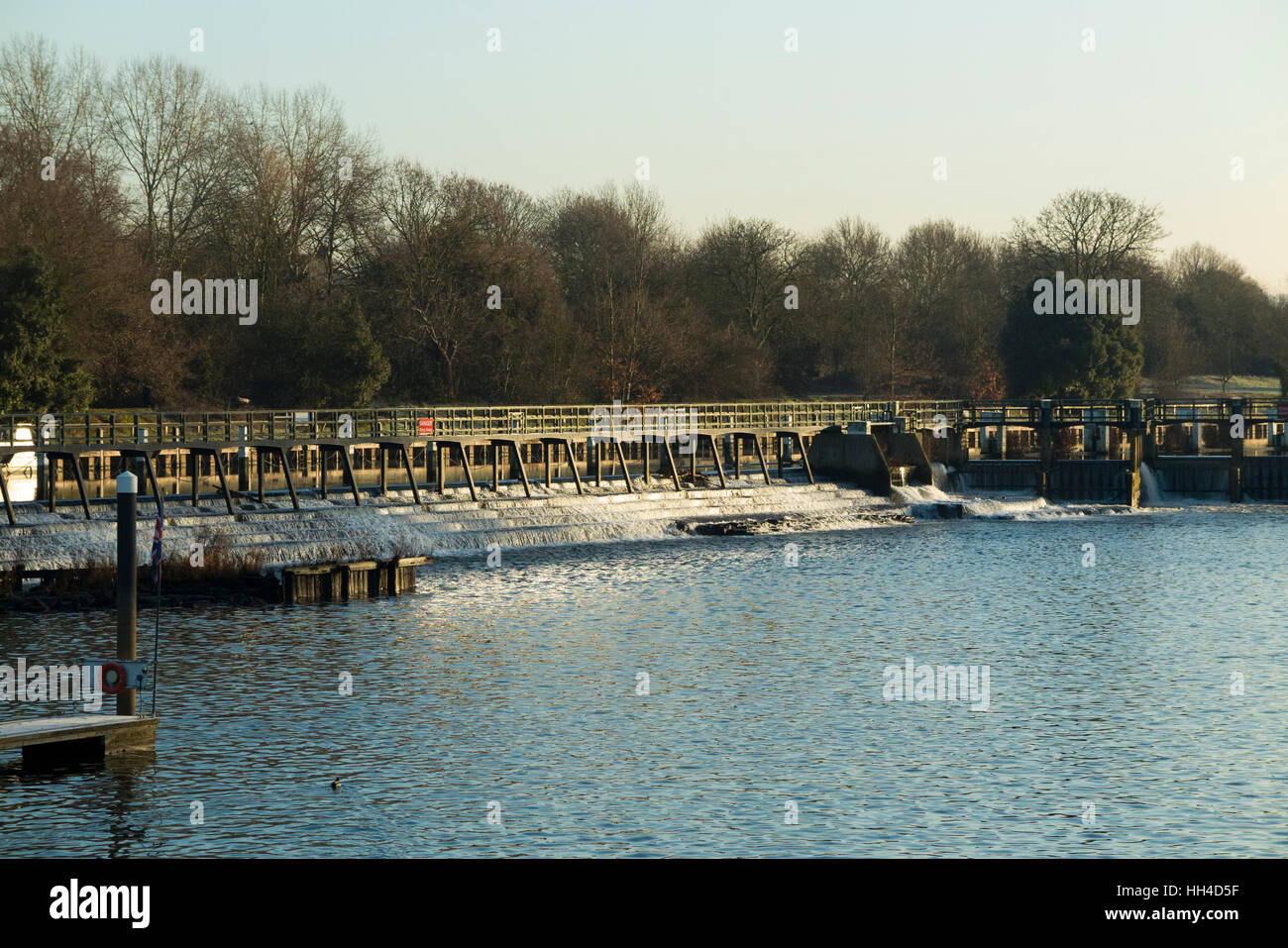 Weir on the River Thames in England at Ham in south west London – part ...