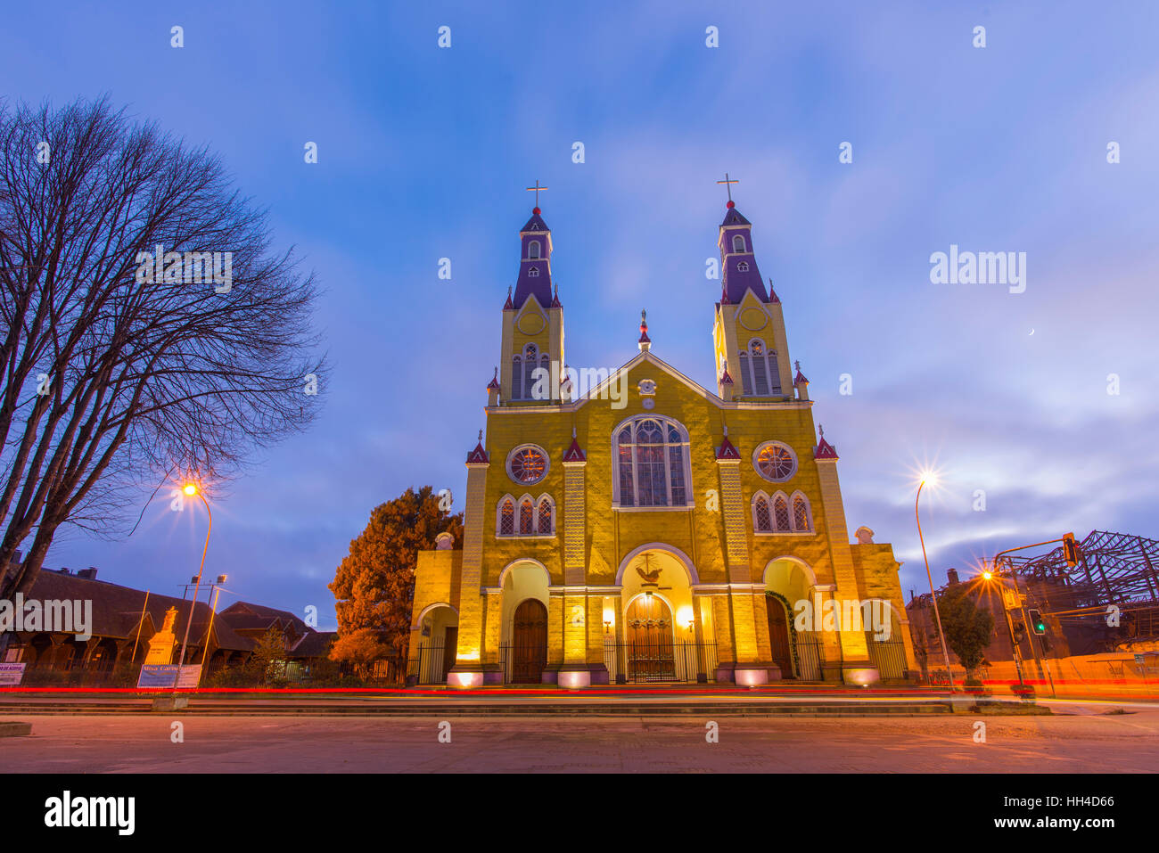 Big island of Chiloé. The lakes, Chile. Castro Church. churches of ...