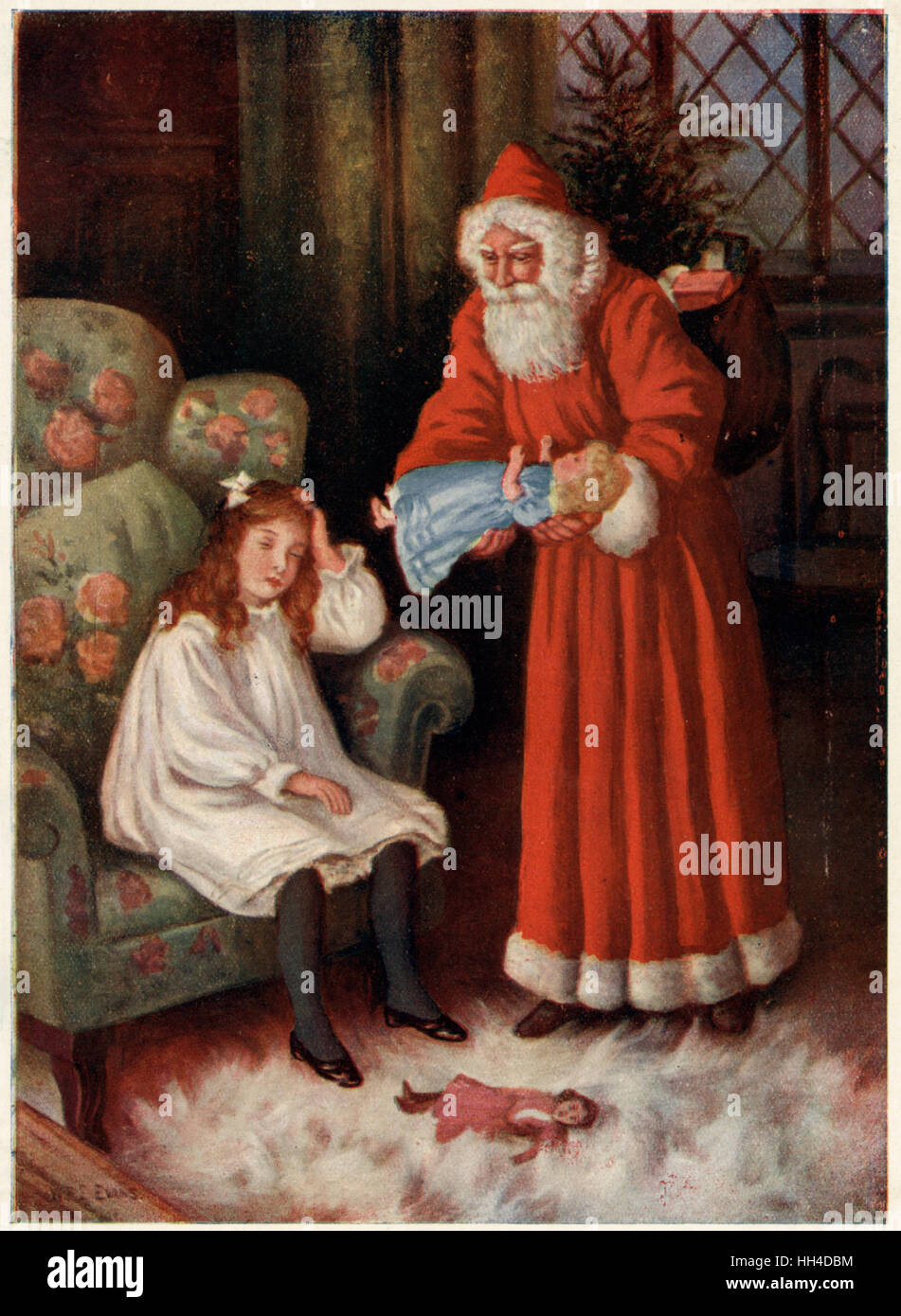 Father Christmas delivering Xmas presents Stock Photo - Alamy