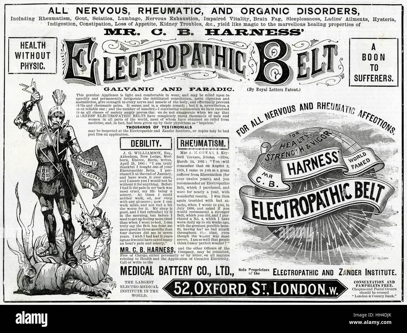 Light and comfortable to wear Mr. C. B Harness' Electropathic belt, claims to help all nervous ...