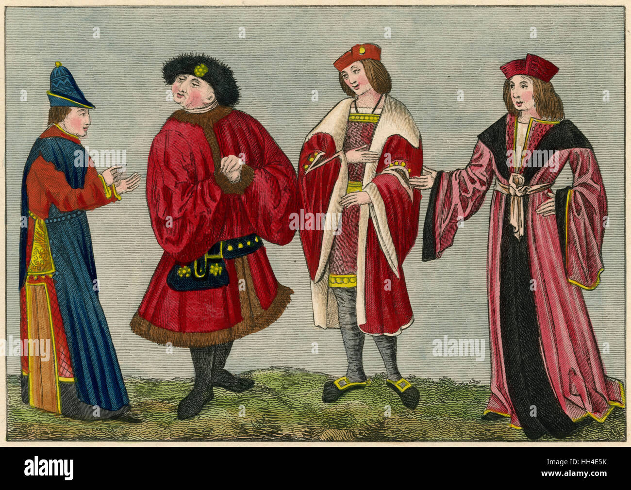 English Courtiers 15th century Stock Photo - Alamy