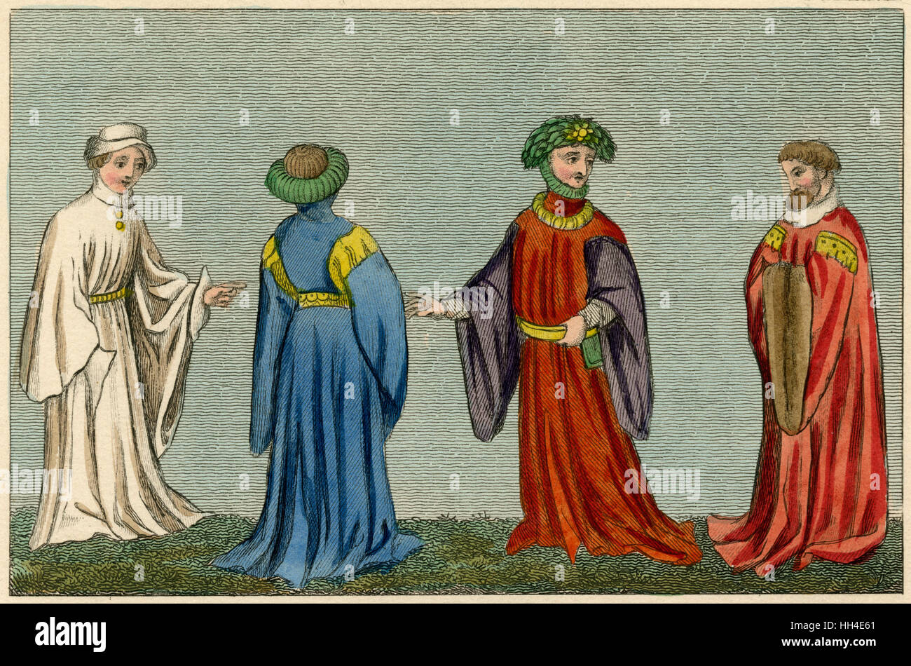 English Noblemen 14th century Stock Photo - Alamy