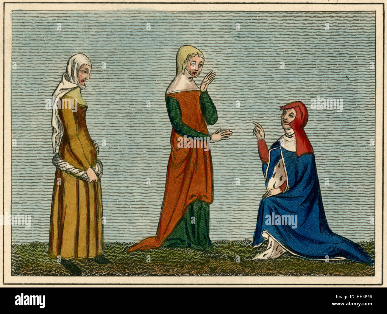 Three 14th century Ladies Stock Photo - Alamy