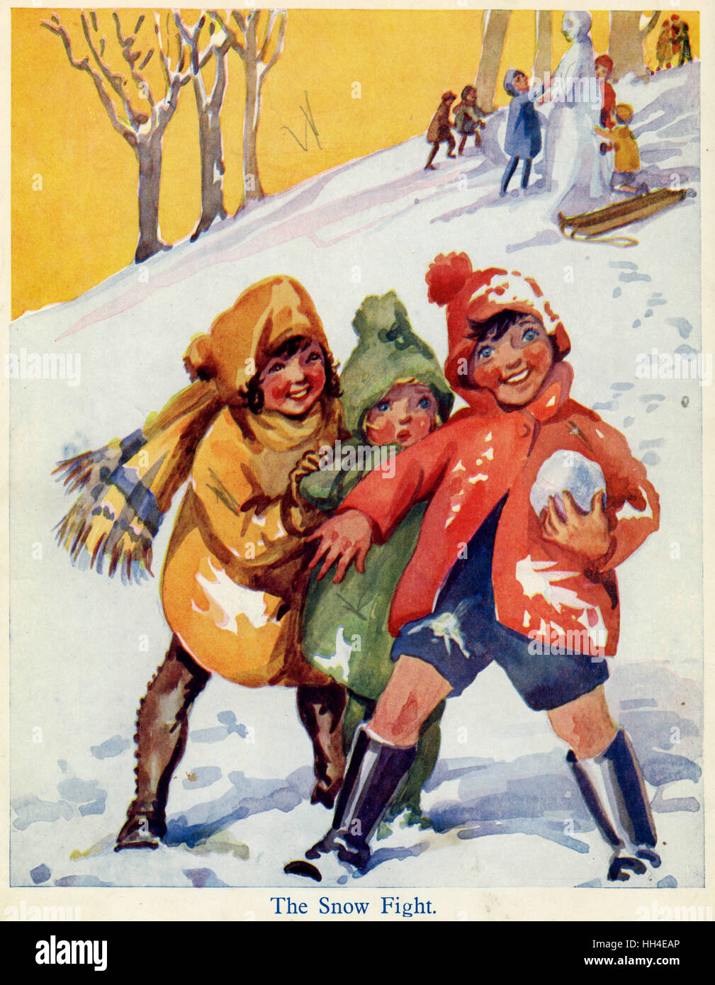 Children at snowball fight hi-res stock photography and images - Alamy