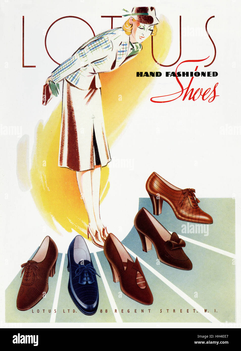 Advert for Lotus shoes 1938 Stock Photo - Alamy