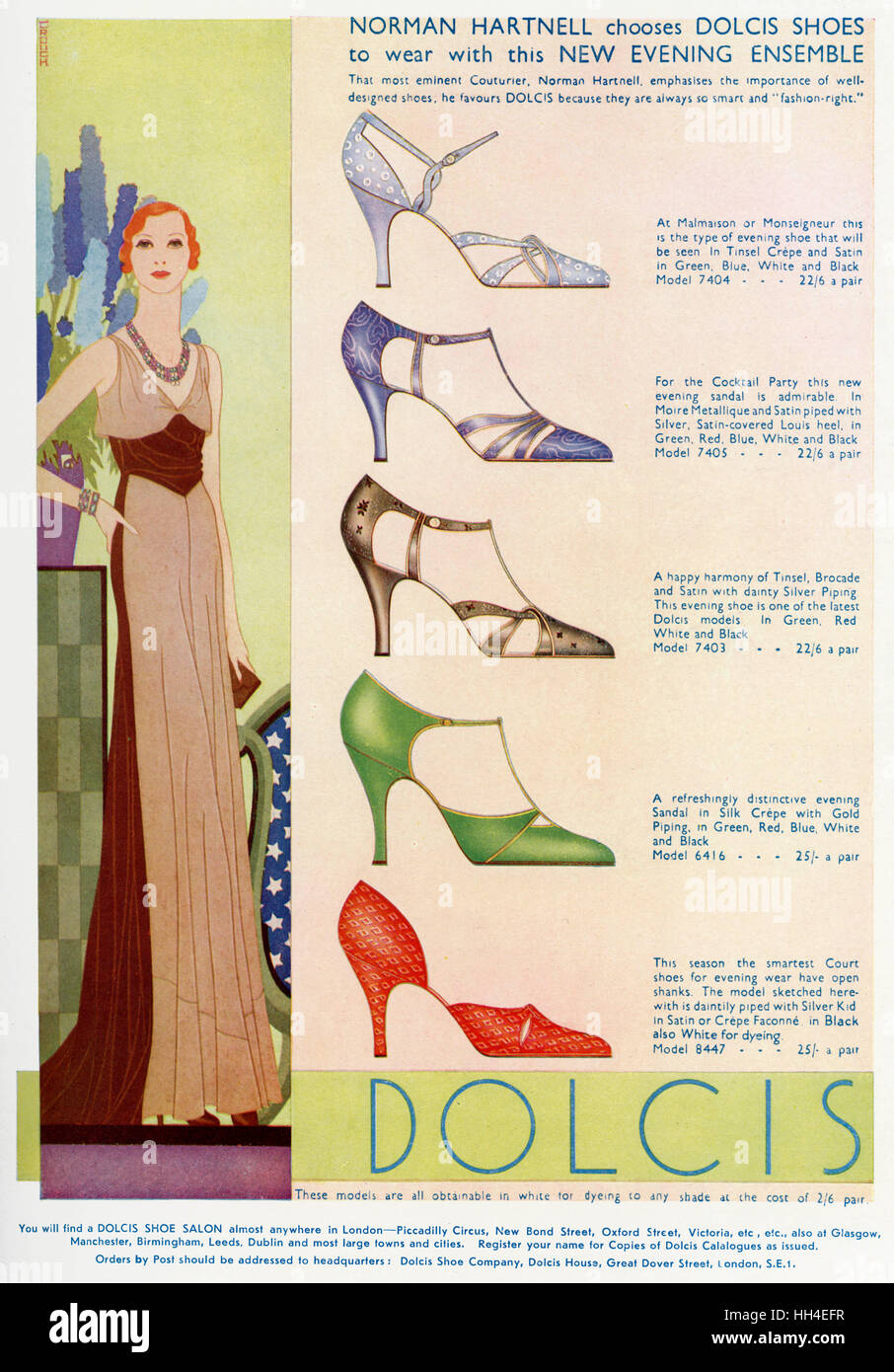 Advert for Dolcis shoes 1931 Stock Photo - Alamy