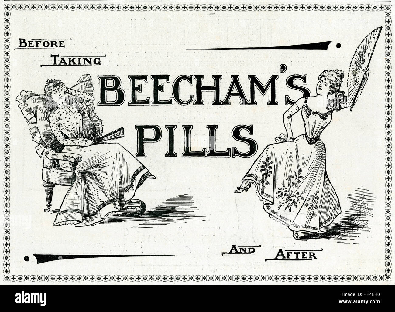 Advert for Beechams Pills 1900 Stock Photo - Alamy