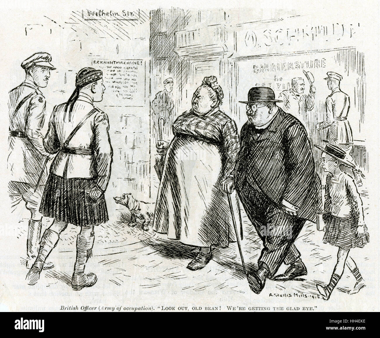 Cartoon, army of occupation, post-WW1 Stock Photo - Alamy