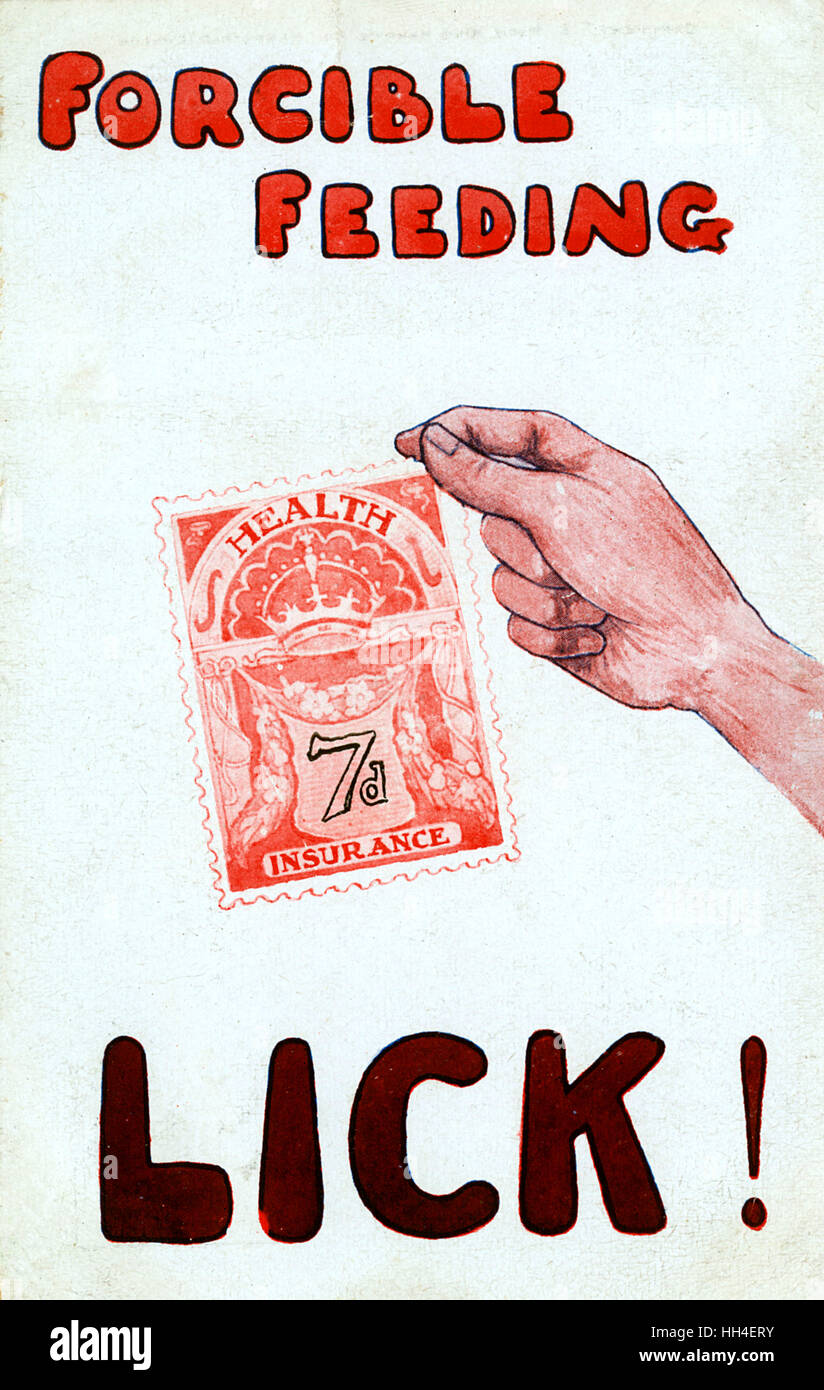 National Health Insurance stamp - Forcible Feeding Stock Photo - Alamy