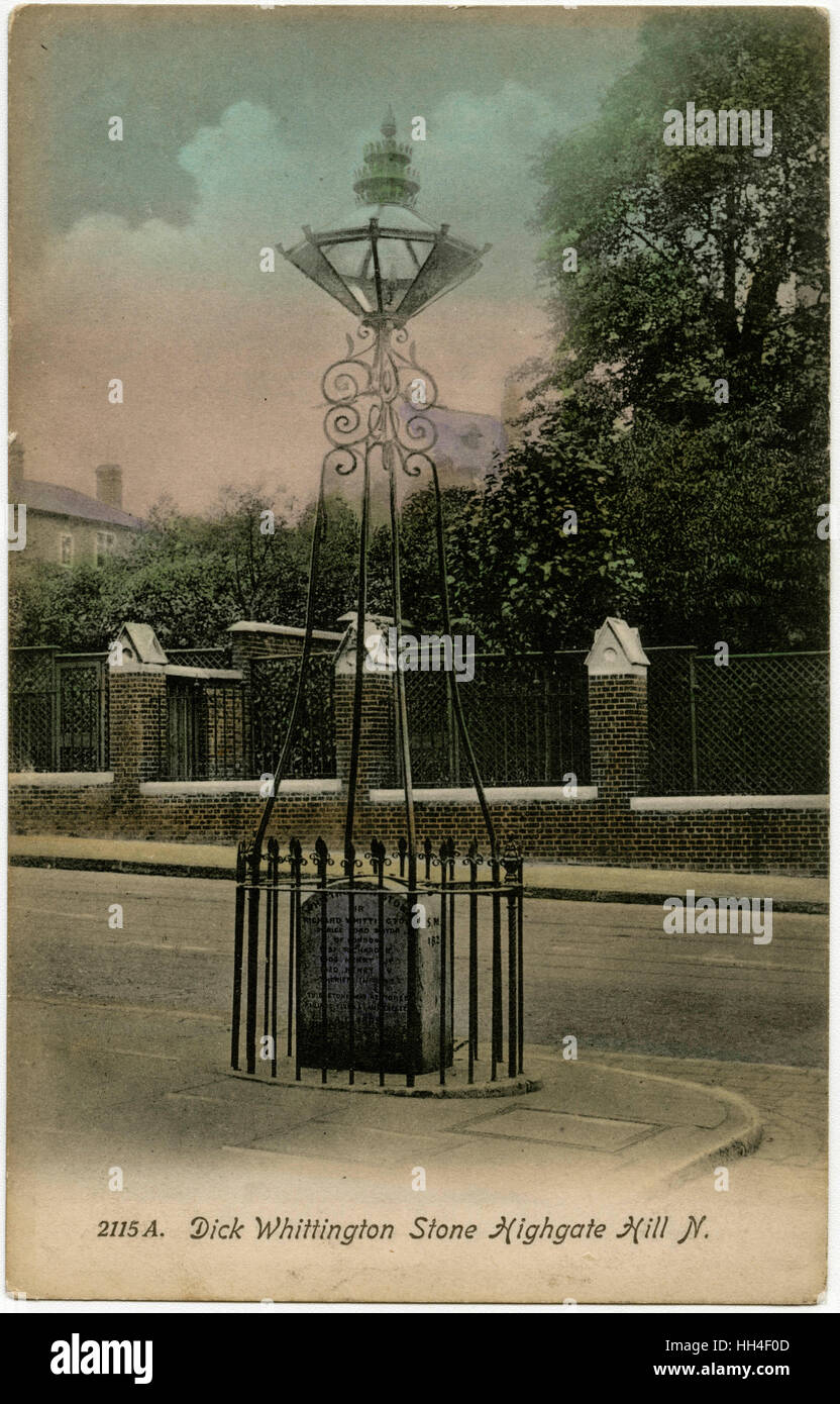 Highgate Hill, London - Dick Whittington Stone Stock Photo - Alamy