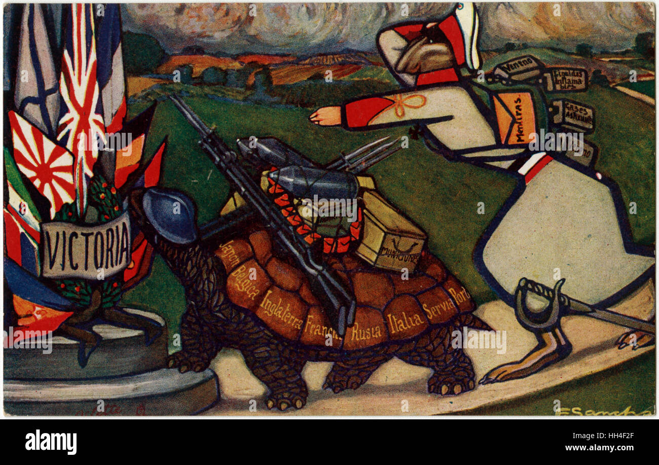 WW1 - Italian Propaganda - The Tortoise and the Hare Stock Photo - Alamy